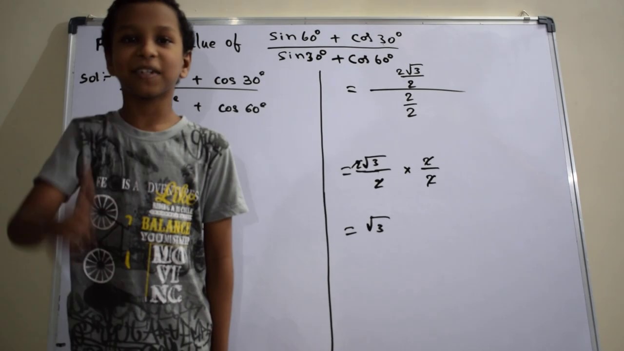 Find sin 60 Cos 30 sin 30 Cos 60 Trigonometric Ratios IIT