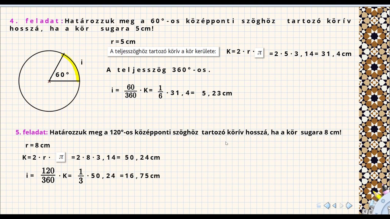 A kör kerületének kiszámítása - YouTube