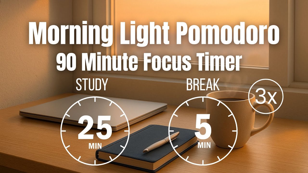 Morning Light Pomodoro – 90 Minute Focus Timer | Peaceful & Productive ...