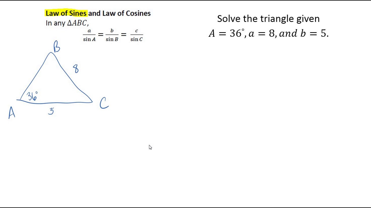 Trigonometry Law of Sines Example 4 - YouTube