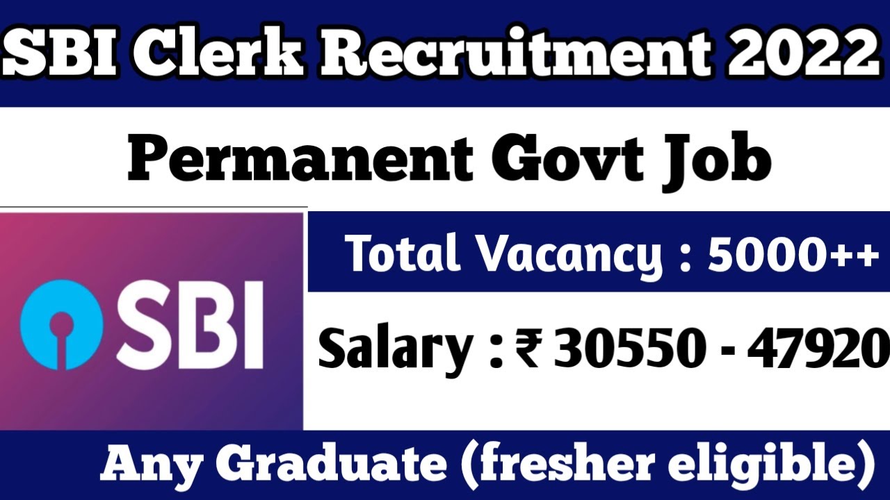 ⚡⚡SBI Clerk Vacancy (Jr. Associate)⚡⚡ || Bank Job || Permanent Govt Job ...