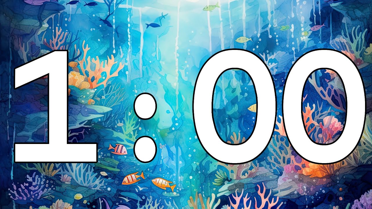 1 minute Countdown Timer - Fantasy Underwater Watercolor - YouTube