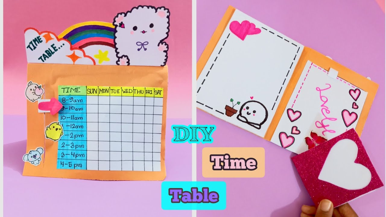 How to make timetable for school /DIY easy study Crafts ideas at home ...