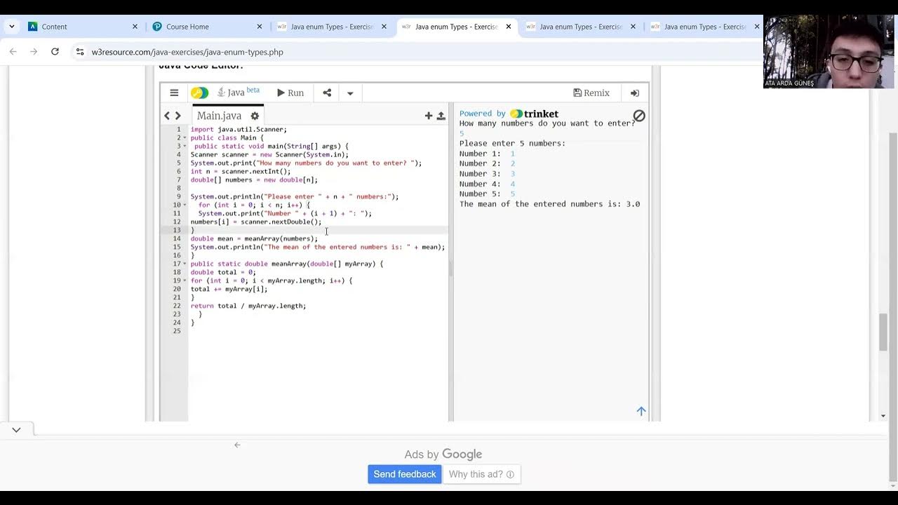 Mean value java code - YouTube