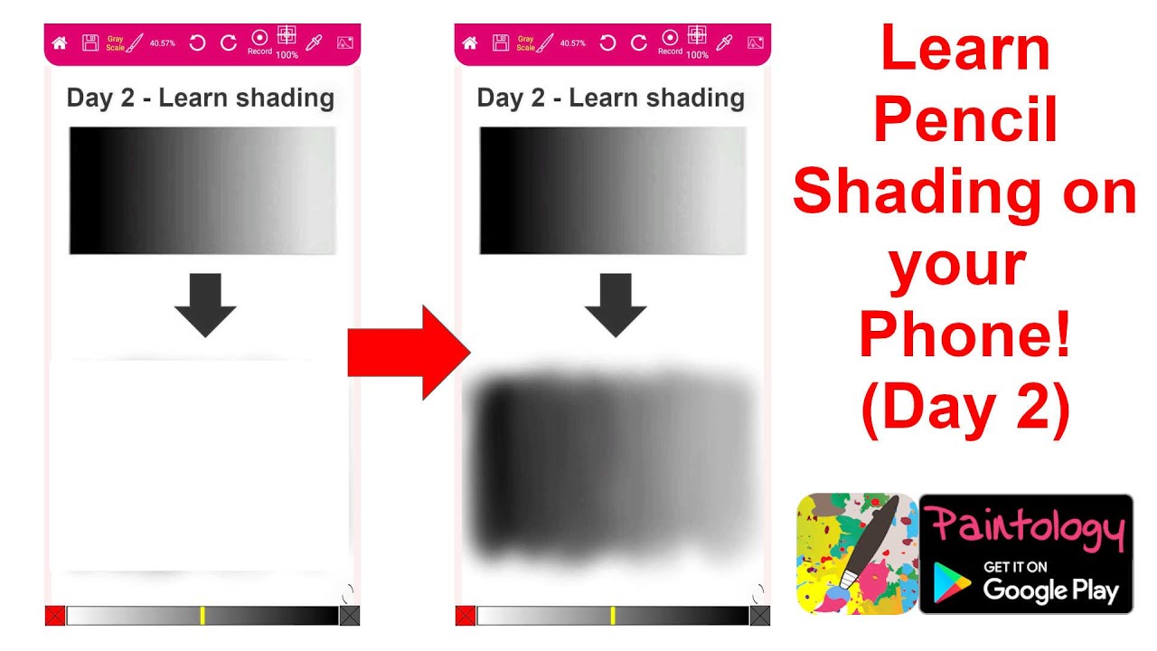 Paintology Video Guide - The shade brush (pencil drawing) - Day 2 - YouTube