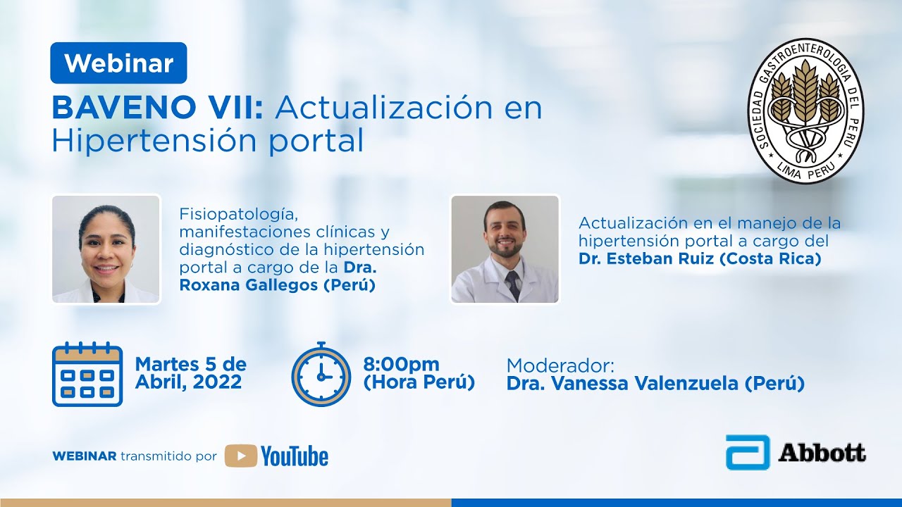 Webinar: BAVENO VII: Actualización en Hipertensión Portal - YouTube