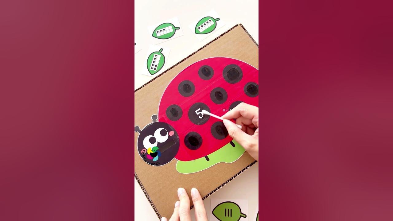 Ladybug Leaf Counting Printable #chanafavors - YouTube