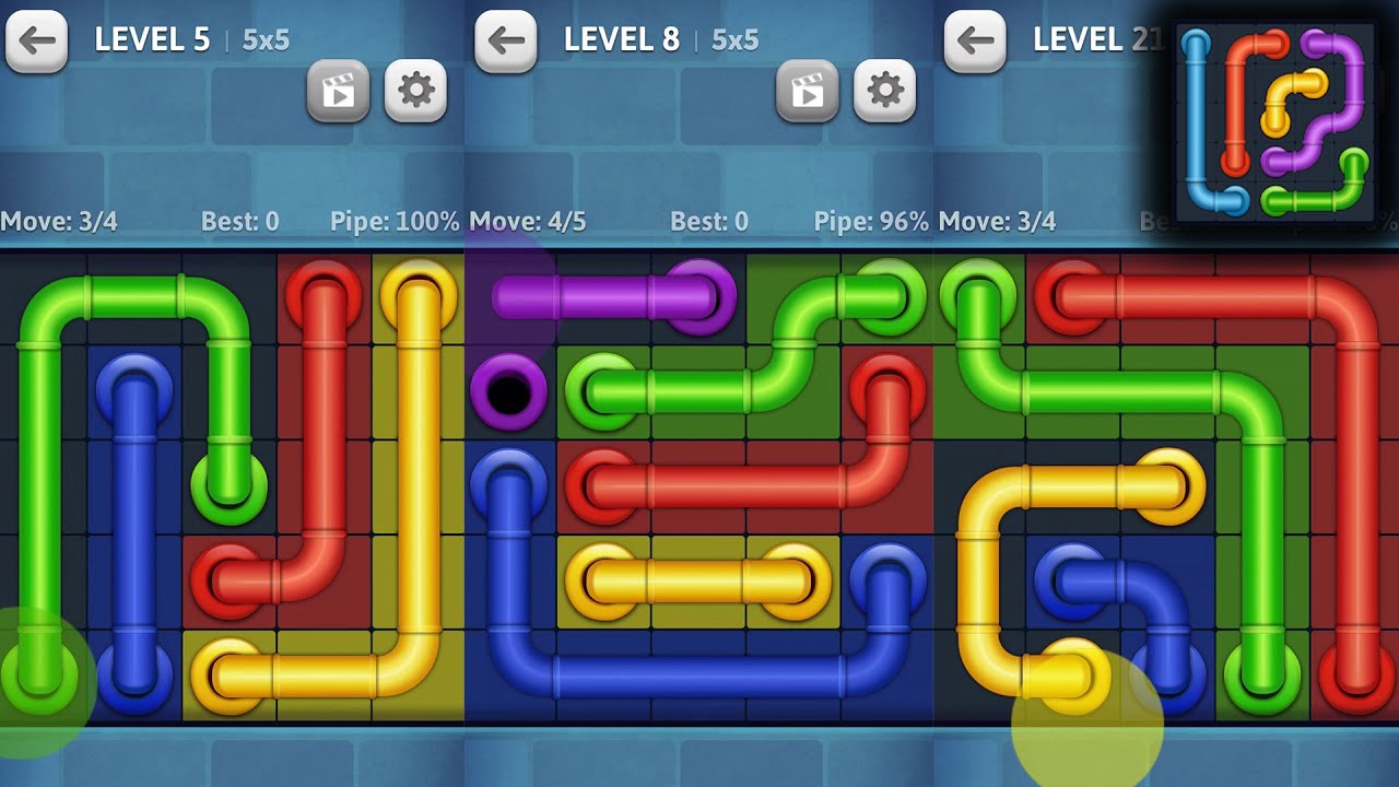 Line Puzzle: Pipe Art - Android, iOS Game Play - YouTube