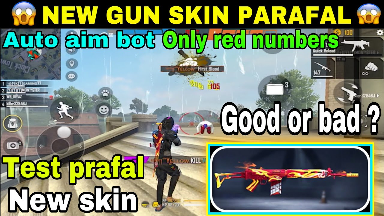NEW WEAPON ROYALE PARAFAL GUN SKIN TEST | PARAFAL NEW SKIN LIVE TEST ...