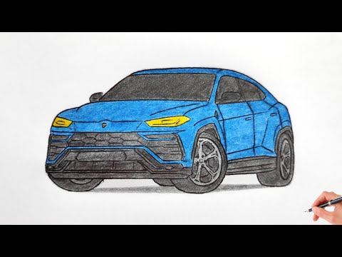 How to draw a LAMBORGHINI URUS 2019 / drawing 3d car / coloring lambo ...
