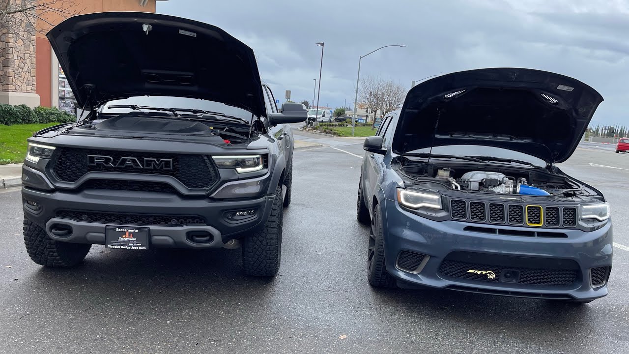 Trackhawk VS RamTrx ‼️🦅🔥(MUST WATCH) - YouTube