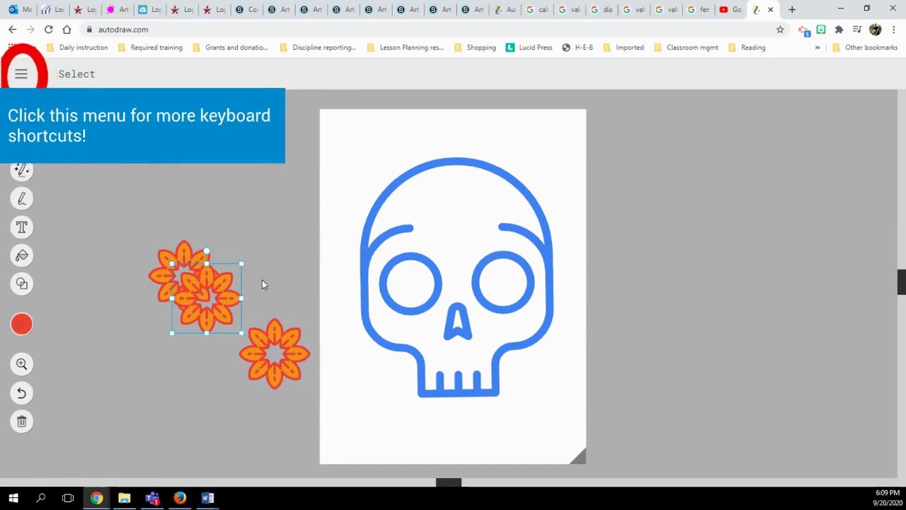 Calavera project on AutoDraw.com - YouTube