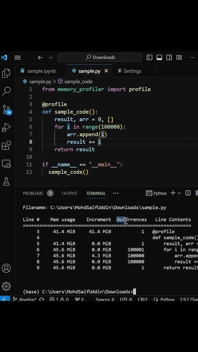 Optimizing Memory Usage In Python With Memoryprofiler Python Coding Programming Youtube
