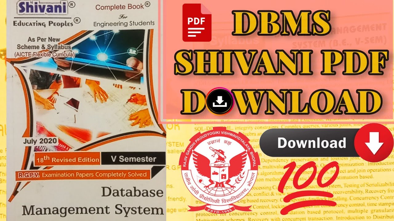 DataBase Management System Shivani Pdf Download | Dbms Shivani Pdf Download - YouTube