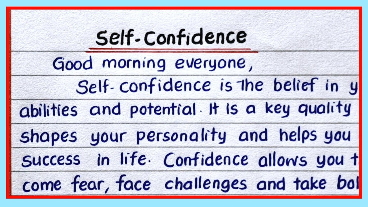 Speech on Self Confidence || Self Confidence Speech in English - YouTube