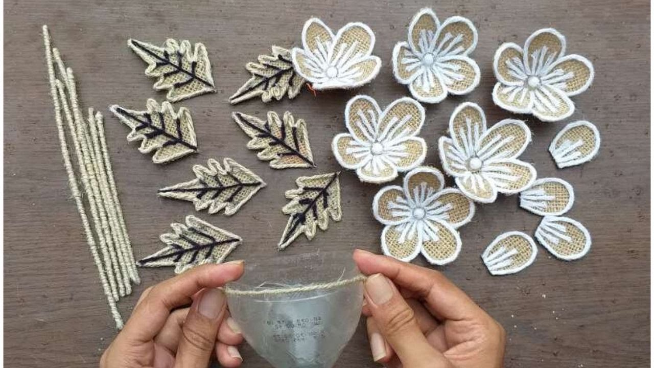 DIY Jute Burlap Flower And vase Craft Ideas || Home Decorating Burlap ...