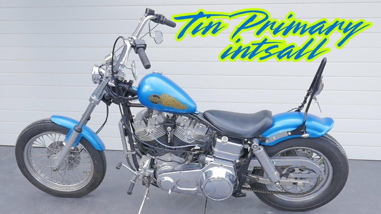 Tin primary on an electric start Harley Shovelhead - YouTube
