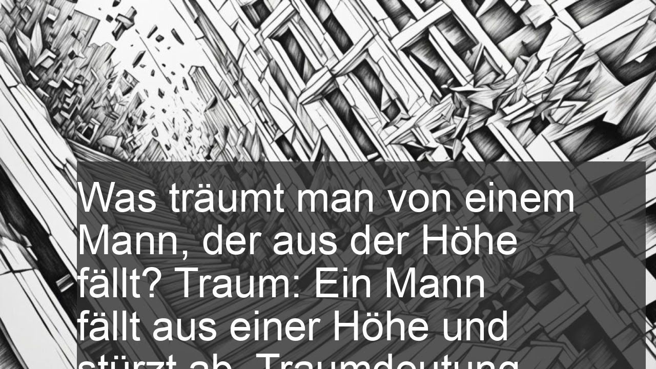 Was träumt man von einem Mann, der aus der Höhe fällt? Traum: Ein Mann ...