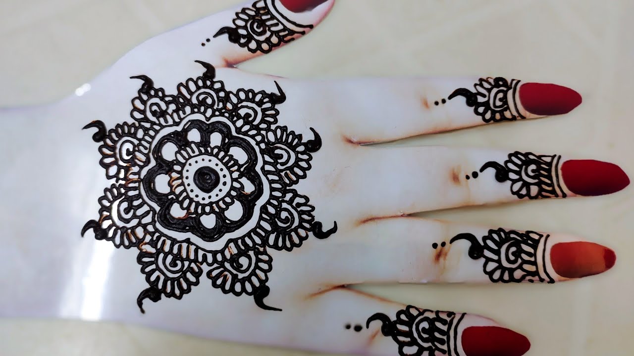 simple circle mehndi designs for hands| back hand mehndi designs - YouTube