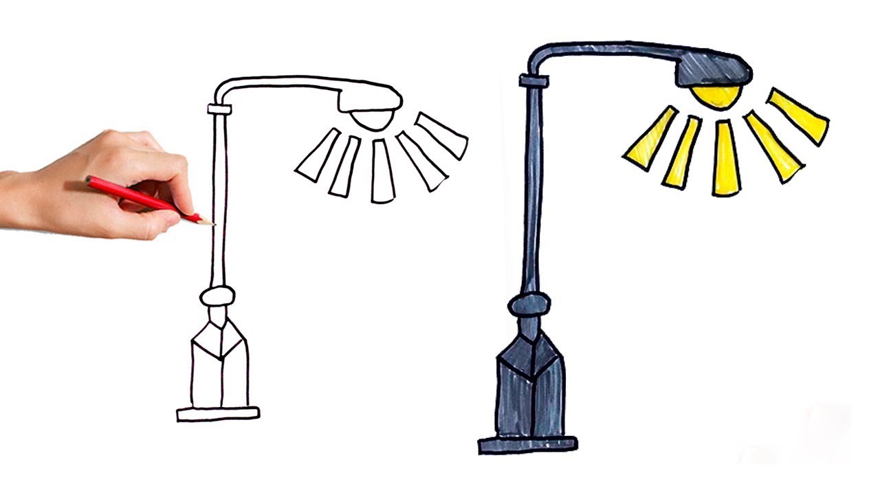 HOW TO DRAW A LIGHT POLE EASY - YouTube