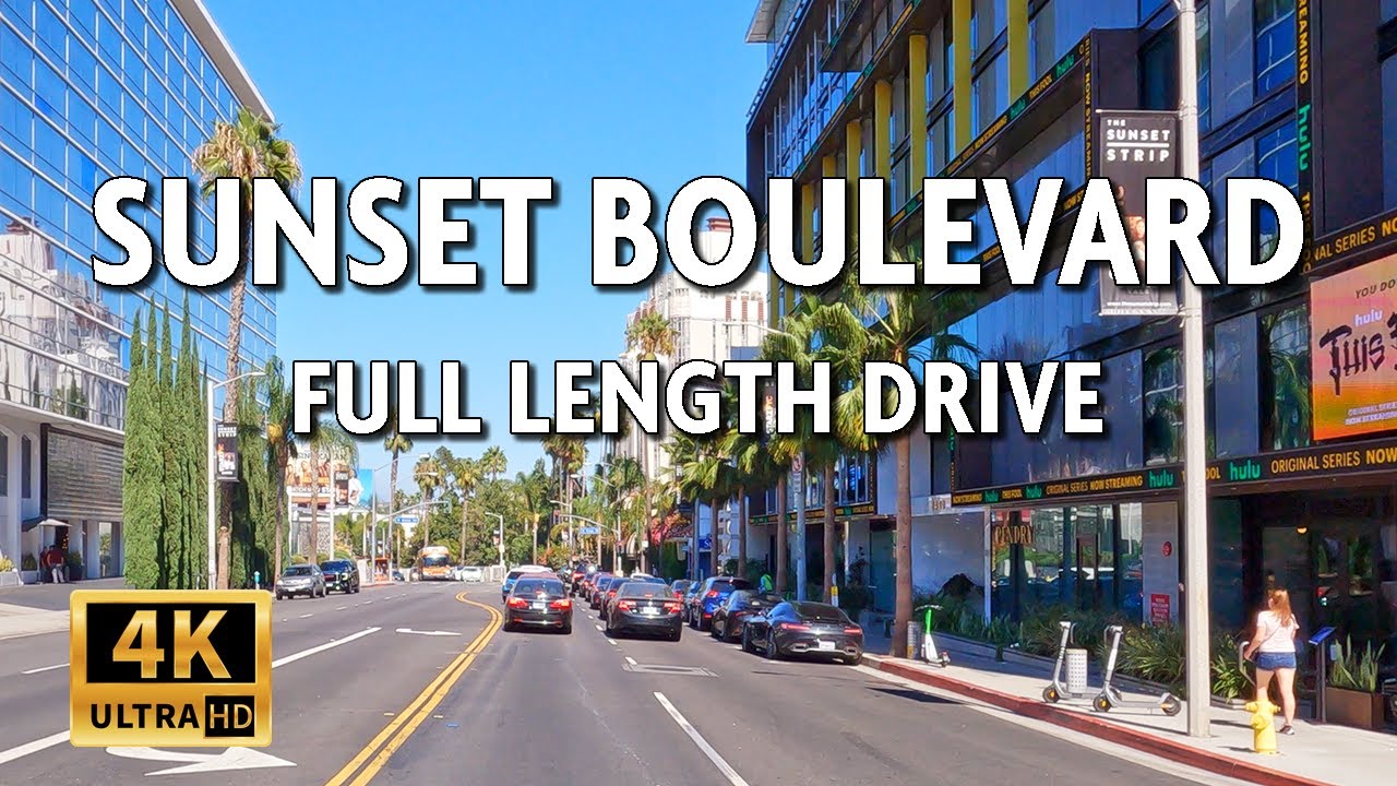Driving Sunset Boulevard - Pacific Coast Highway to Downtown Los Angeles, USA - Street Sound ...