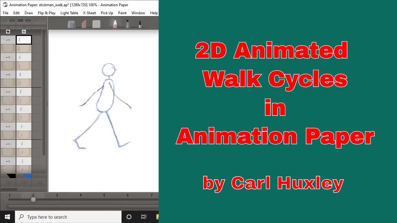 2D Animation Walking Cycles - Animation Paper Alpha Tests - YouTube