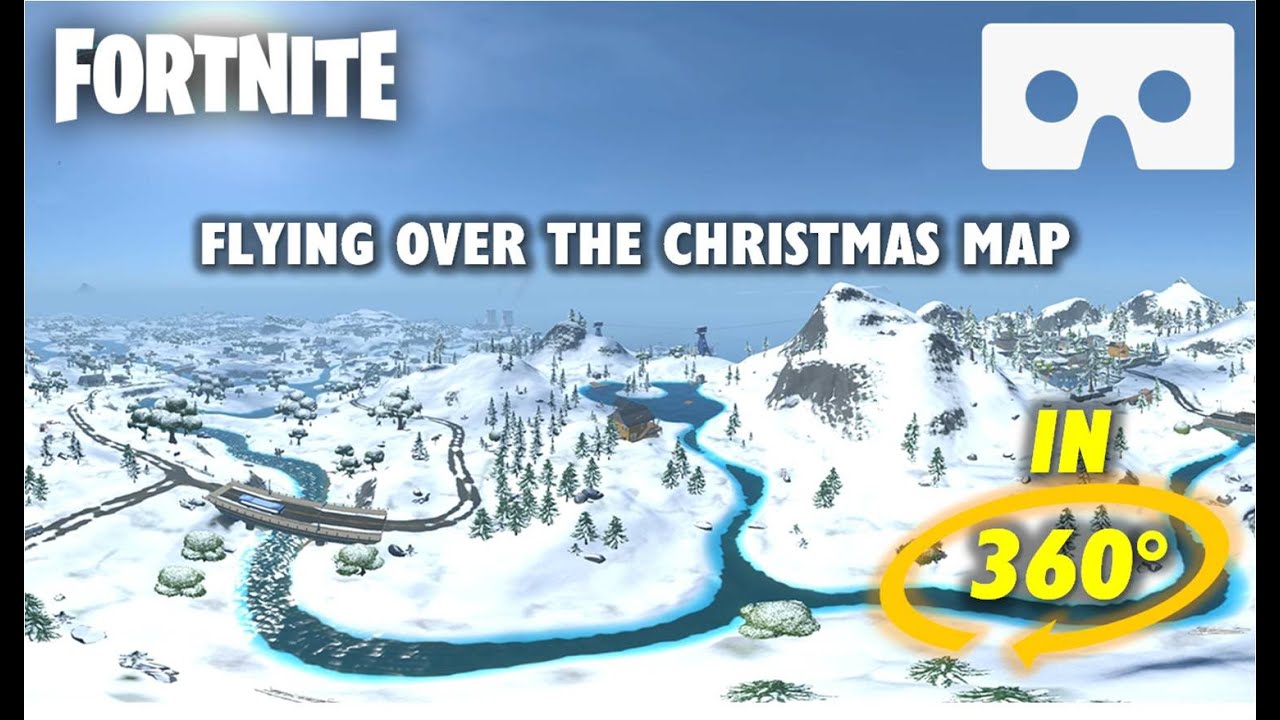 Fortnite Christmas 360° VR Flight over the Snowy Chapter 2 Map ...