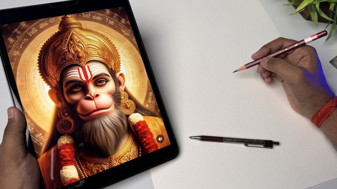 How To Draw Hanuman Ji Lord Hanuman Drawing Outline Tutorial Youtube