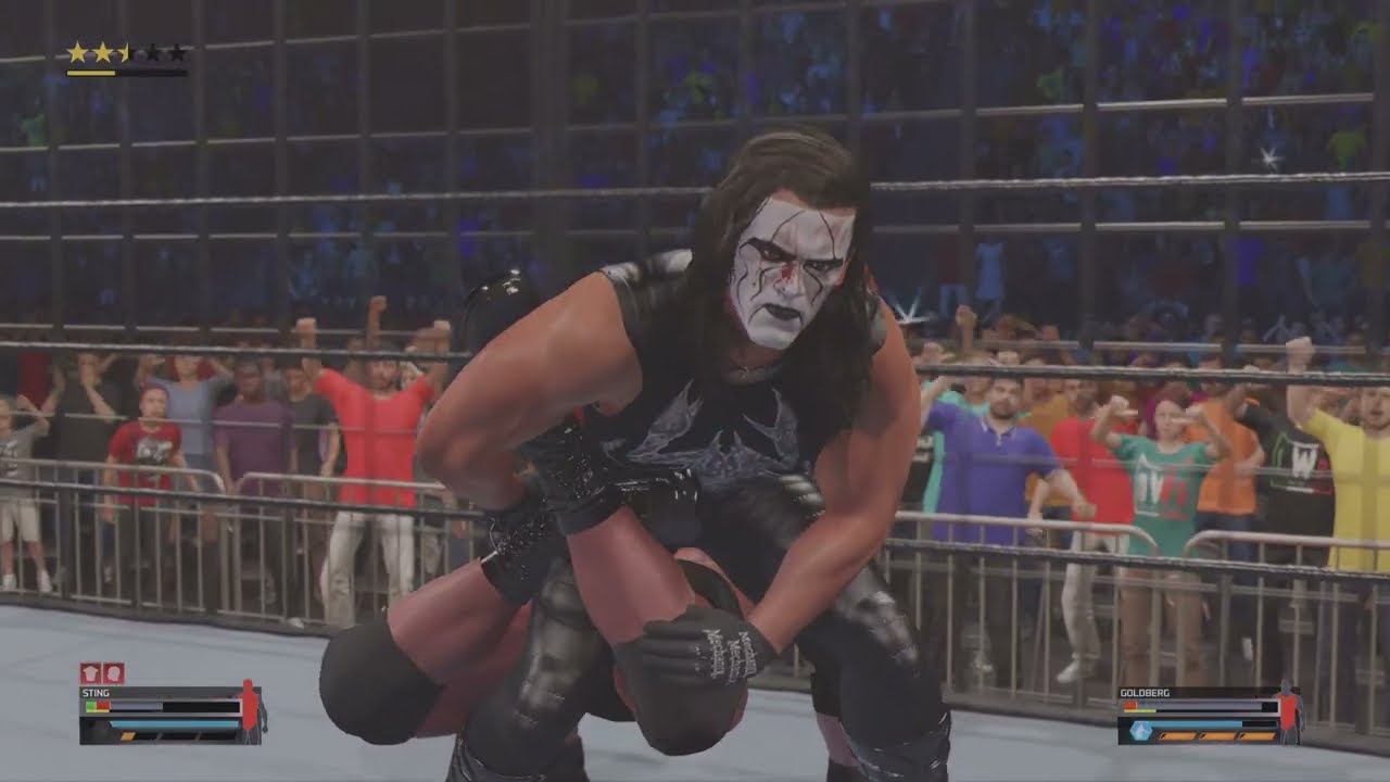 WWE 2K25 Steel Cage Goldberg VS Sting - YouTube