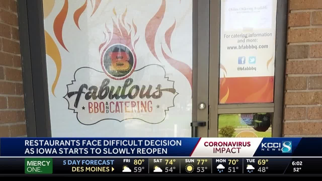 Restaurants face difficult decisions as Iowa counties reopen - YouTube