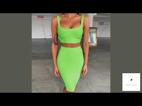 Bandage Two Piece Crop Top and Skirt Set