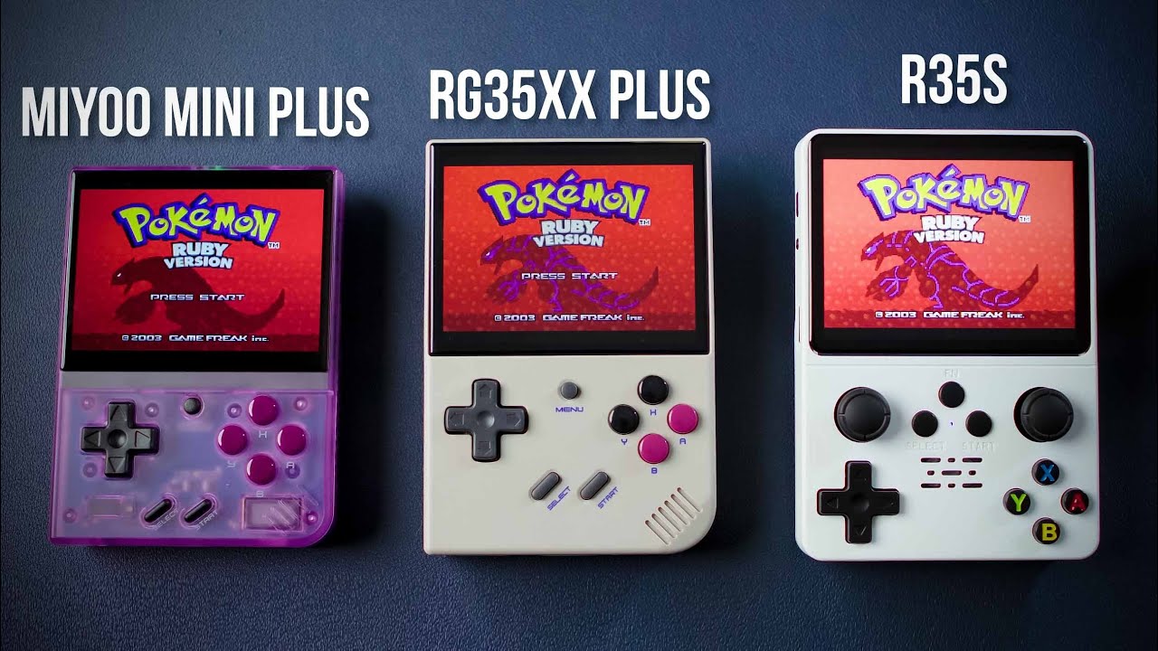 So sánh 3 máy chơi game Miyoo Mini Plus, RG35XX Plus & R35S - YouTube