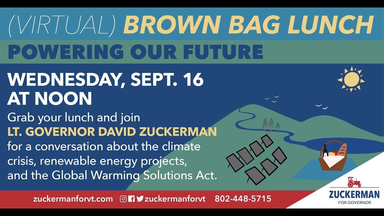 Virtual Brown Bag Lunch With Lt. Governor David Zuckerman - YouTube