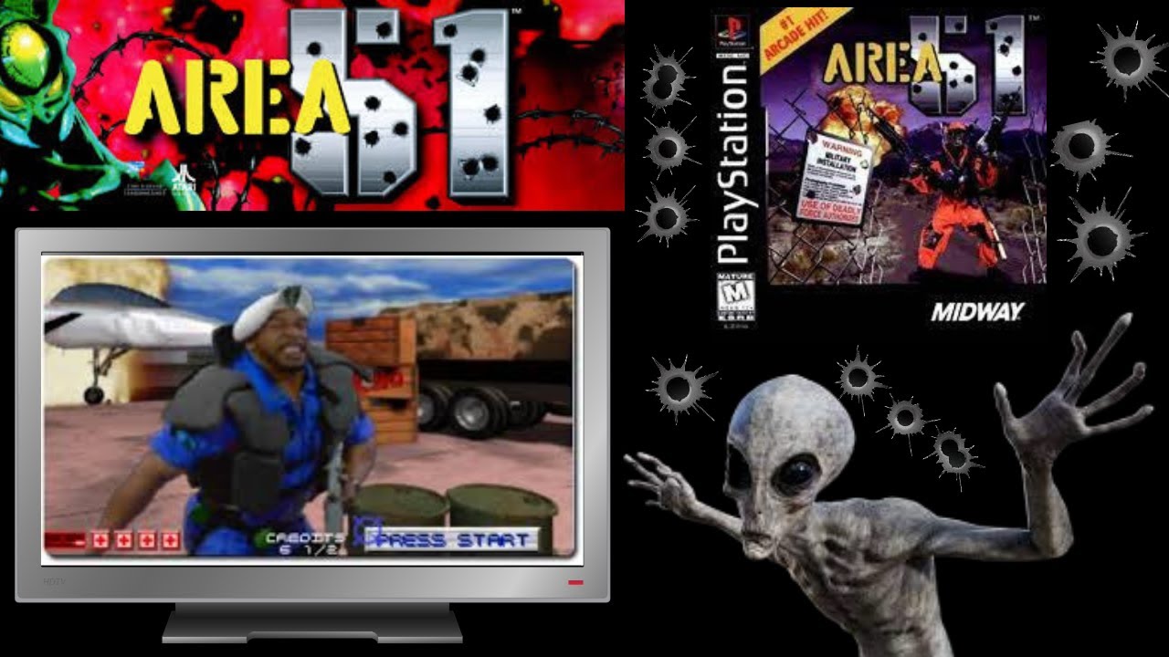 Area 51(1995) PlayStation 👽 Light gun shooter game | #ps1 #arcade #retrogaming - YouTube