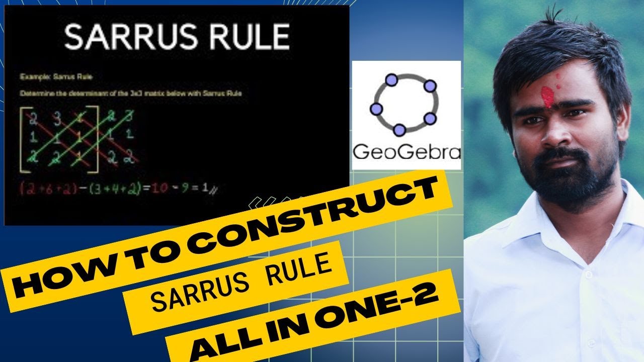 How to construct Sarrus rule find determinate use GeoGebra all in one Dynamic File part-2 by ...