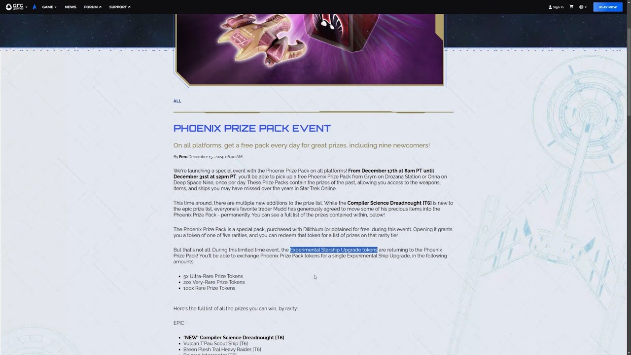 Star Trek Online: Phoenix Prize Pack Event - YouTube