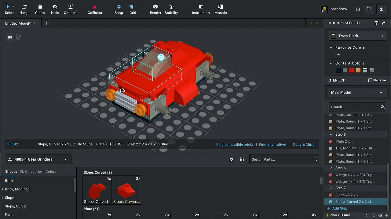 LEGO 4883 - Gear Grinders (Model D) - Building in Bricklink Studio ...