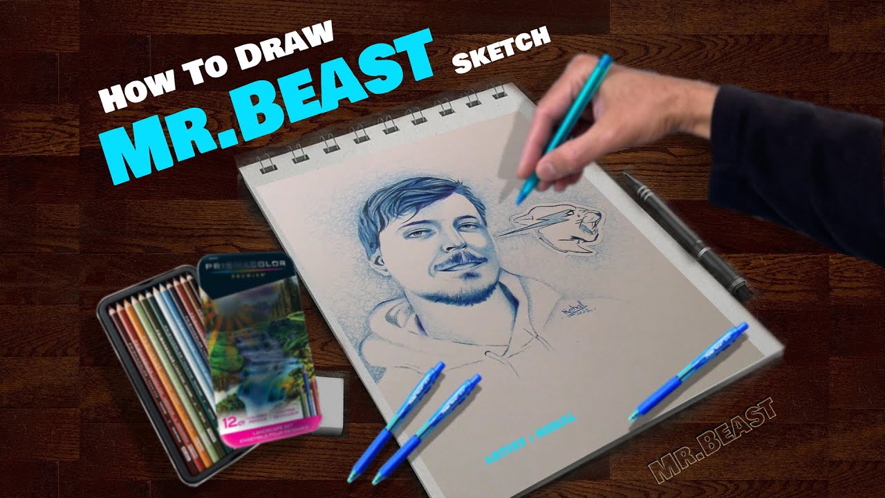 How To Draw Mr. Beast | Sketch #viralvideo || Step by Step Tutorial ...