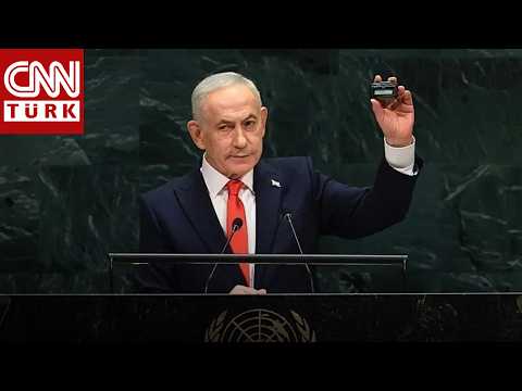 Bu da Oldu: Netanyahu BM Kürsüsüne Bombayla Çıktı! I CANLI HABER
