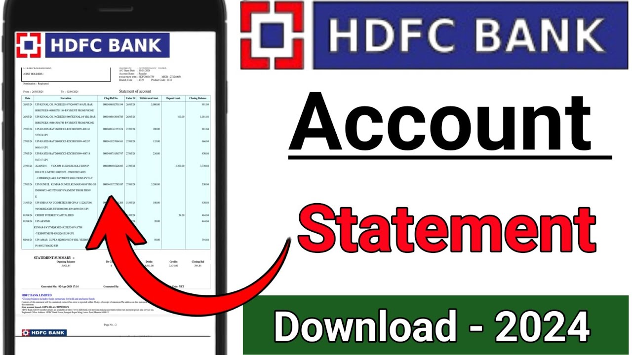 hdfc account statement download online | how to download hdfc bank ...