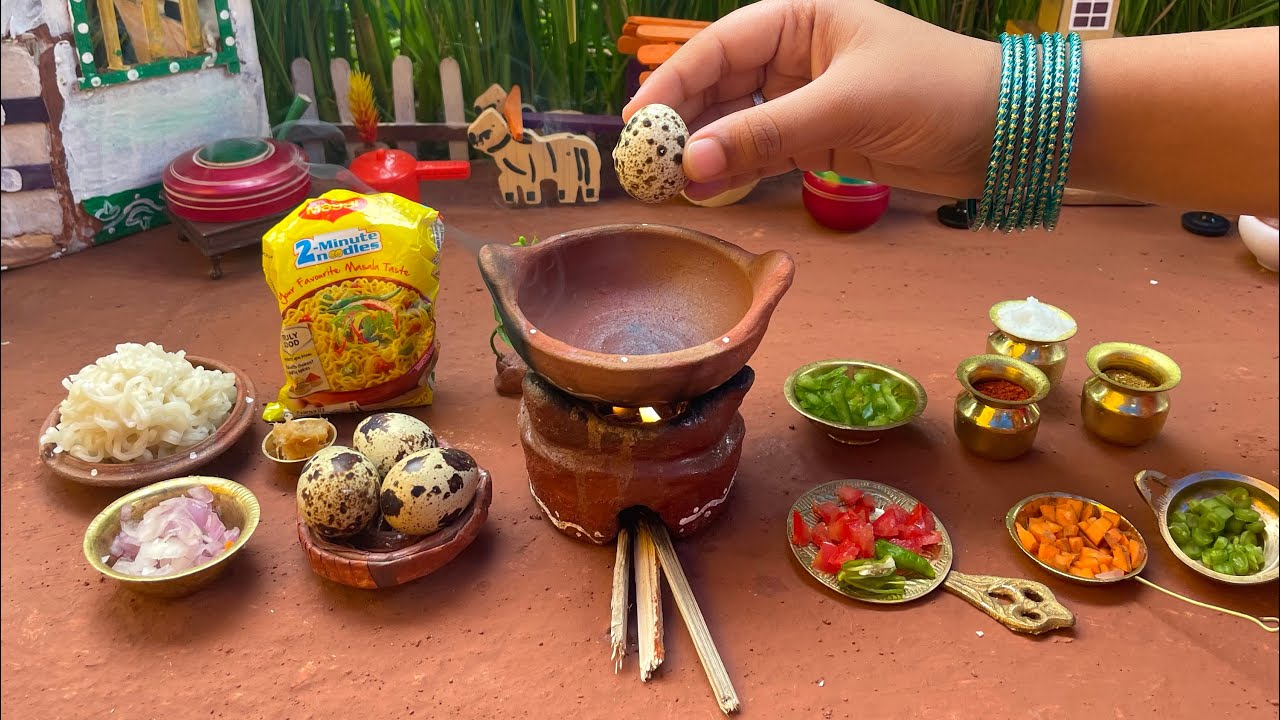 Miniature Egg Masala Maggi l Egg Maggi Recipe l How To Make Masala ...