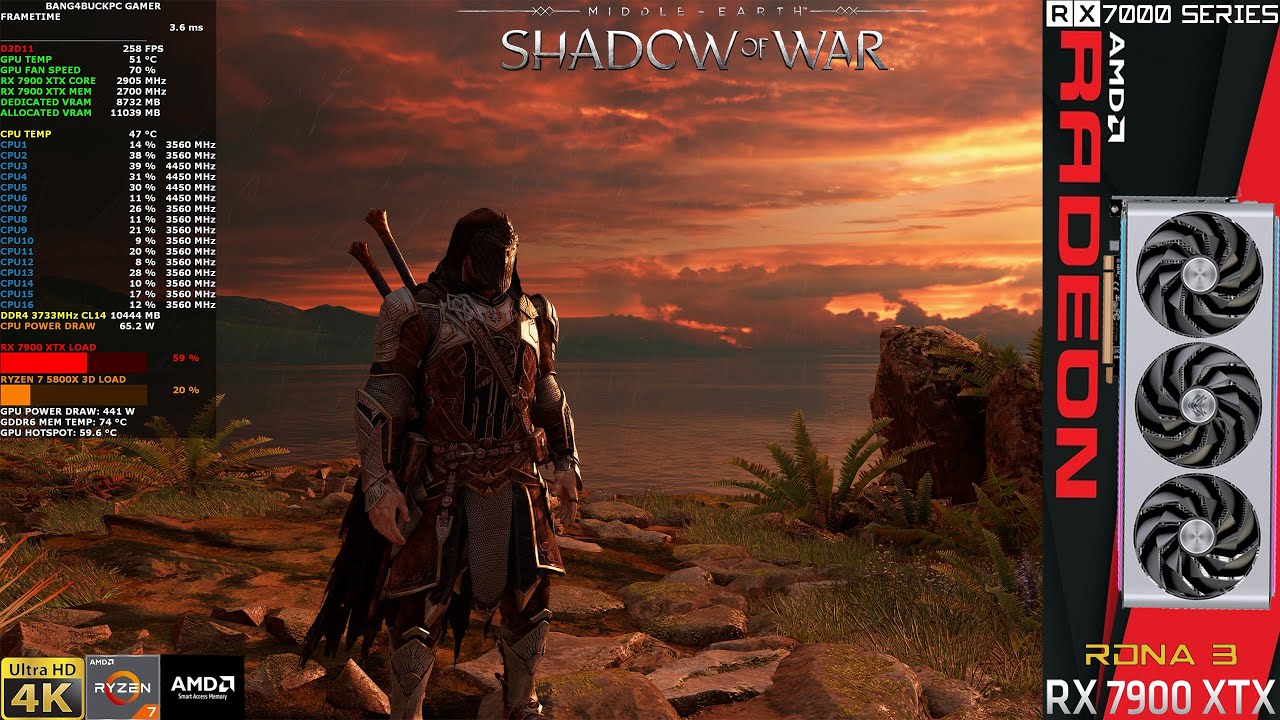 Shadow Of War Ultra High Settings HD Pack 4K | RX 7900 XTX | R7 5800X ...