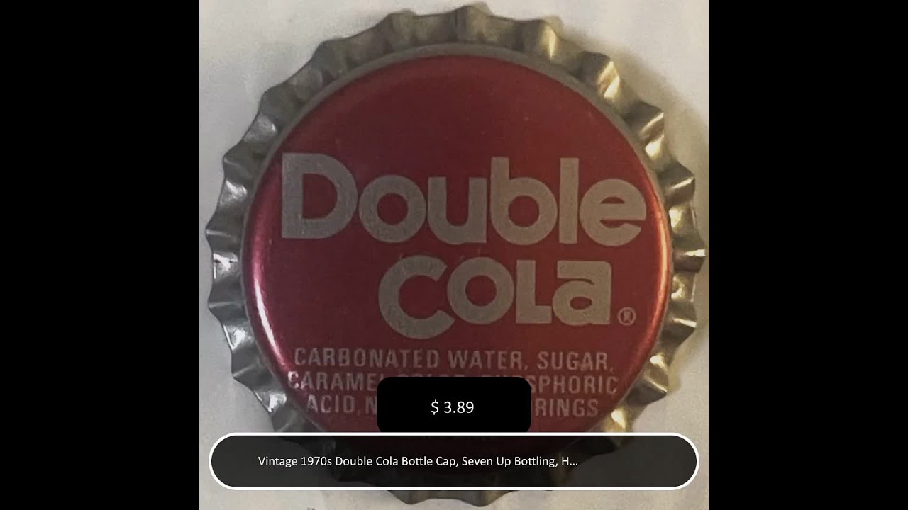 Vintage 1970s Double Cola Bottle Cap, Seven Up Bottling, Hagerstown, MD ...