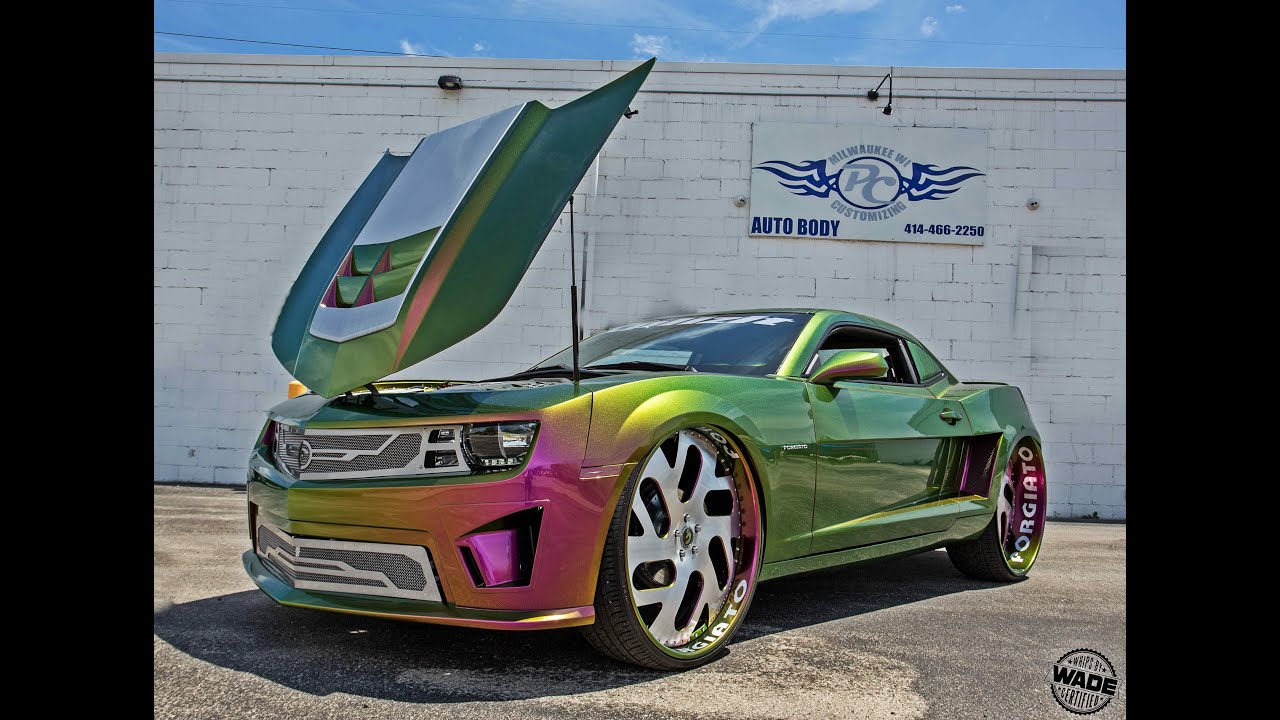 PC Customizing : Widebody Camaro on 28/30" Forgiato wheels - YouTube
