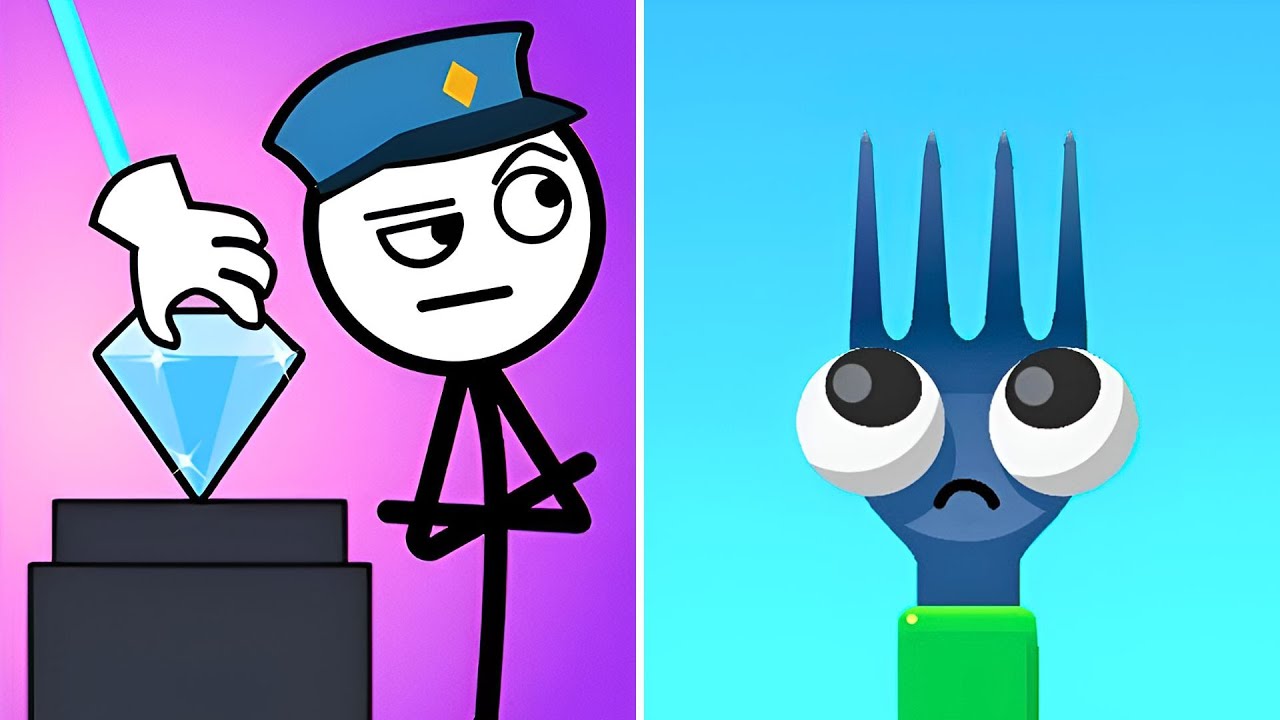 Fork N Sausage vs Thief Puzzle — Funny Puzzle Walkthrough | Satisfying ...
