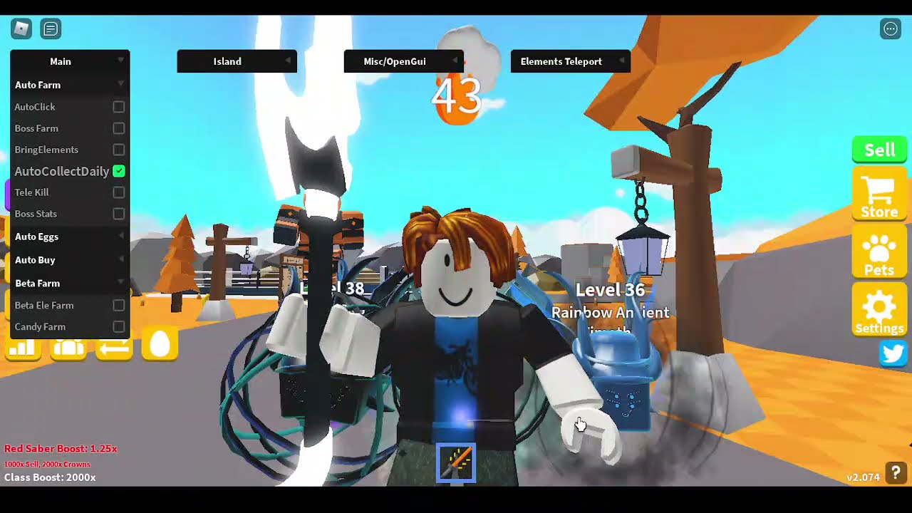 FARM ELEMENTS 2X FASTER WITH DEVIL SCRIPT | SABER SIMULATOR - YouTube