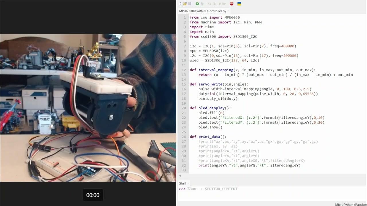 Pico, Micropython, MPU6050, Self Leveling Table using PID - YouTube