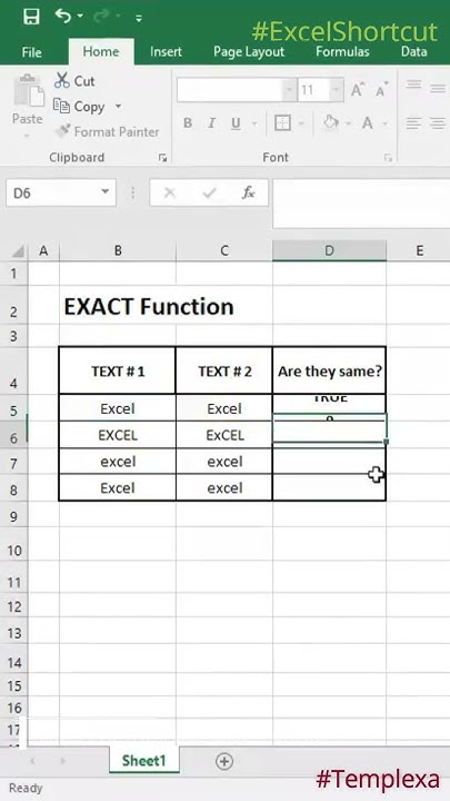 Excel Mastery: Harness Precision with the EXACT Function! 🔍💻 Learn to Compare Text! #excel # ...