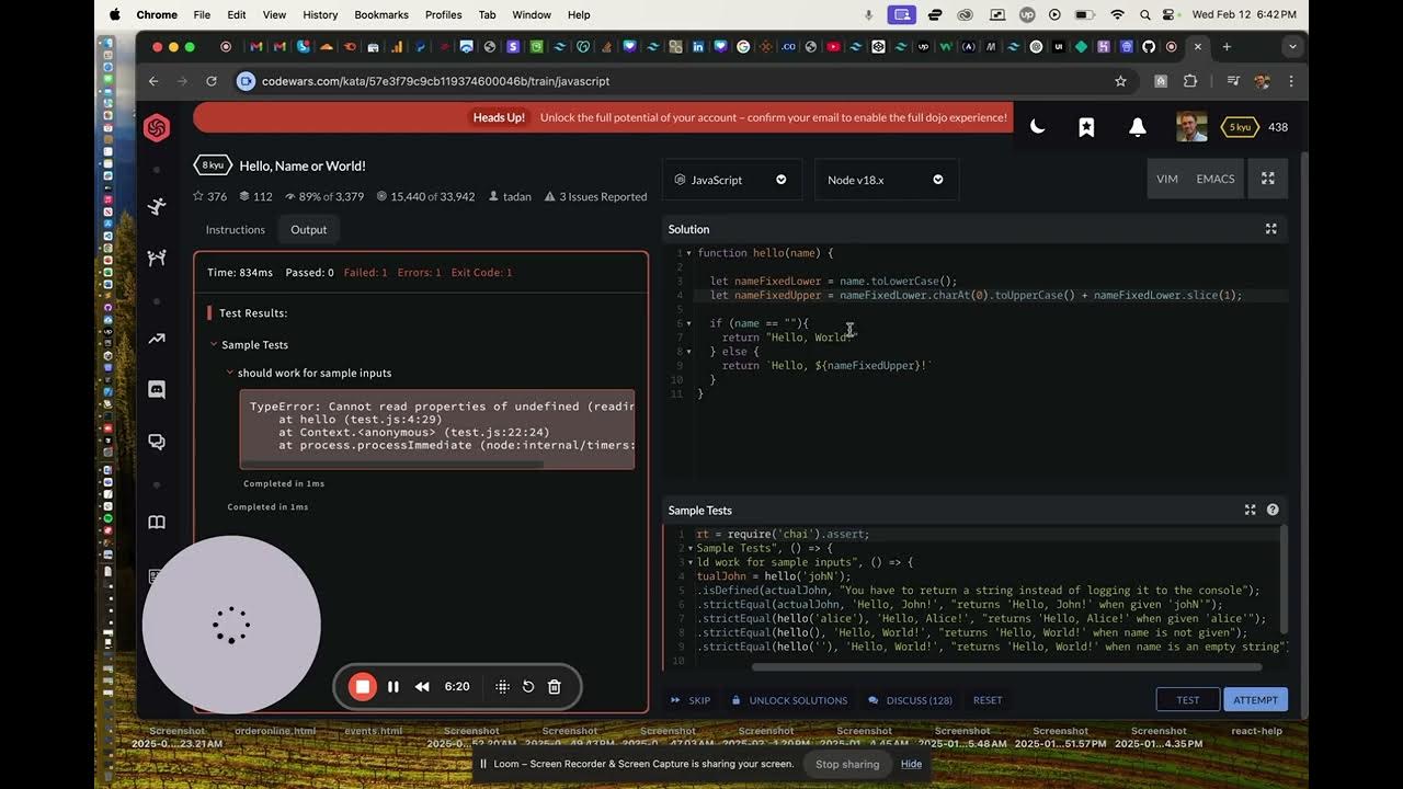 Codewars Hello, Name, or World! Problem - YouTube