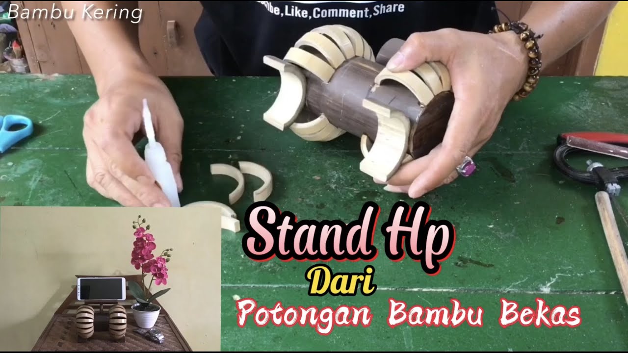 Membuat Tempat Hp Unik dari Bambu Bekas ~ Kerajinan Bambu - YouTube